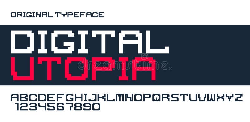 Minimal Geometric Cyberpunk Font, Vector Typeface in Geometry ...
