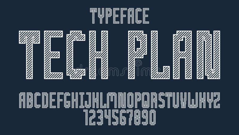 Minimal Geometric Cyberpunk Font, Vector Typeface in Geometry ...