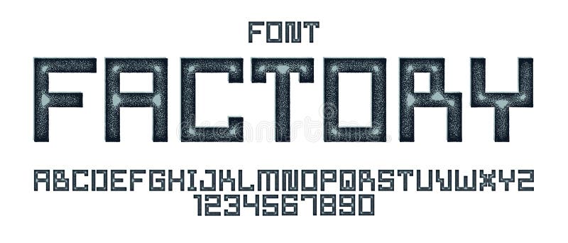Minimal Geometric Cyberpunk Font, Vector Typeface in Geometry ...