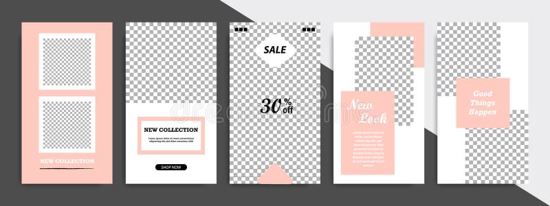 Minimal Geometric Instagram Layout Banner Template in Peach Color Stock ...
