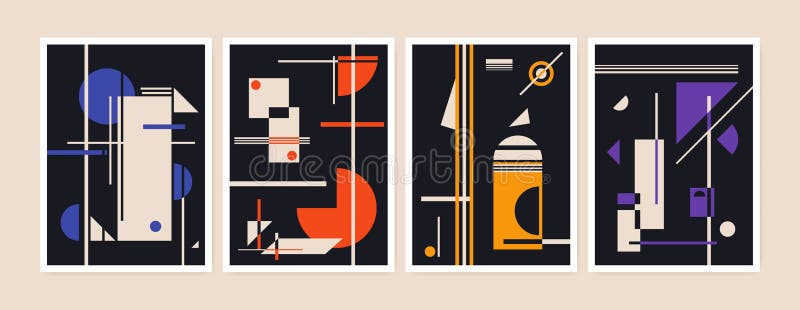 Minimal Geometric Posters. Simple Primitive Figures, Modern Graphic ...