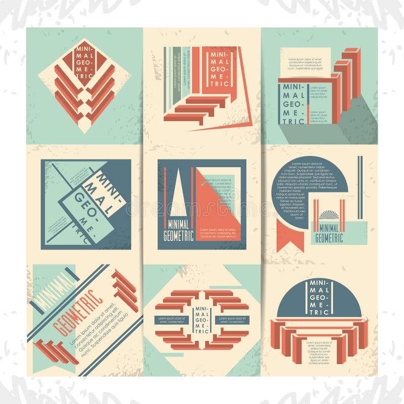 Minimal Geometric Set Templates Labels Stock Vector - Illustration of ...