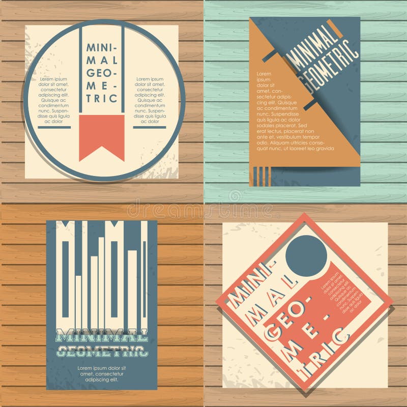 Minimal Geometric Set Templates Labels Stock Vector - Illustration of ...