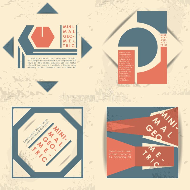 Minimal Geometric Set Templates Labels Stock Vector - Illustration of ...