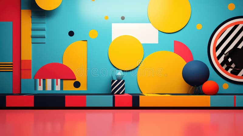 Minimal Geometric Studio Background Stock Illustration - Illustration ...