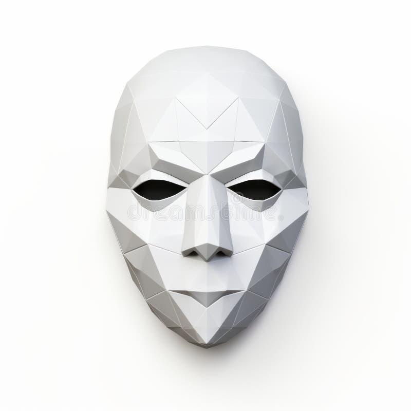 Minimal Geometrical Mask: Haunting Elegance in Low Poly Style Stock ...