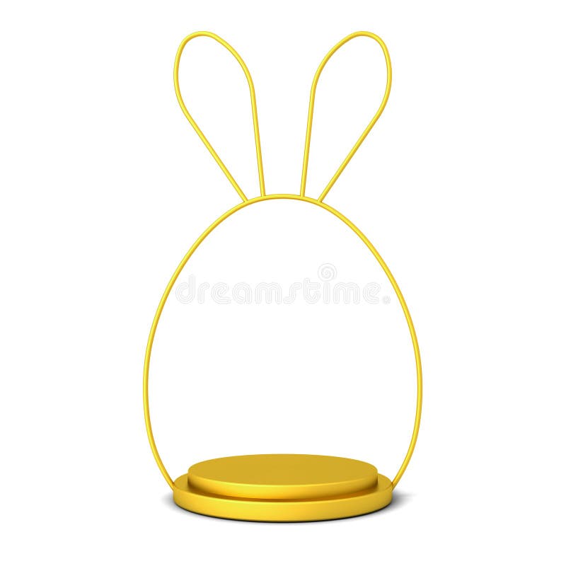Minimal Gold Rabbit or Bunny Product Display Podium Isolated on White ...