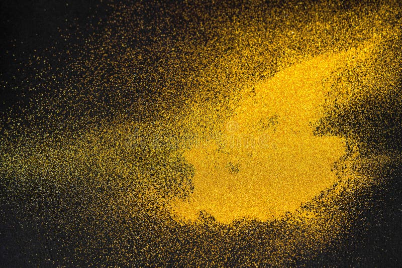 Minimal Golden Sand Texture on a Black Background Stock Photo - Image ...