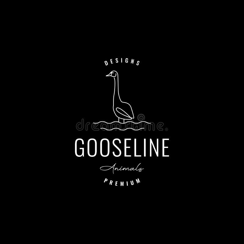Minimal Goose with Lake Logo Design Stock Vector - Illustration of ...