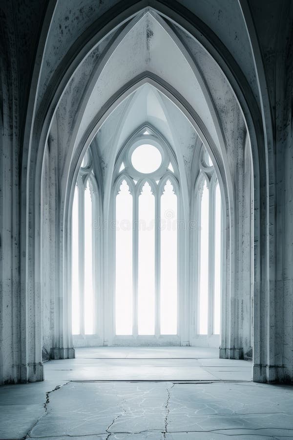 Minimal Gothic White Arch Architecture Isolated Stock Image - Image of ...