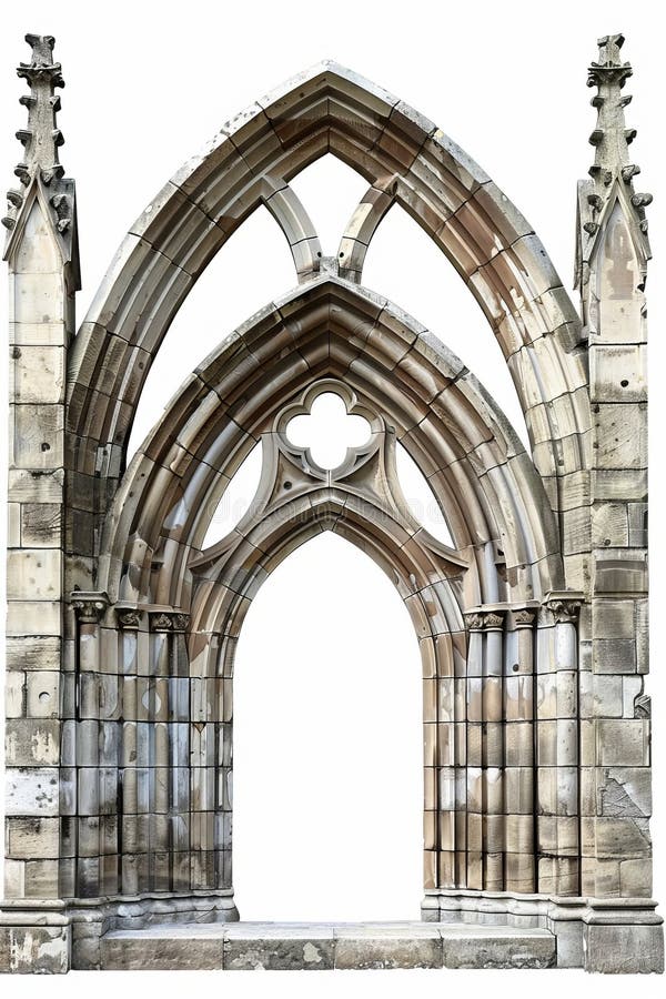 Minimal Gothic White Arch Architecture Isolated Stock Image - Image of ...
