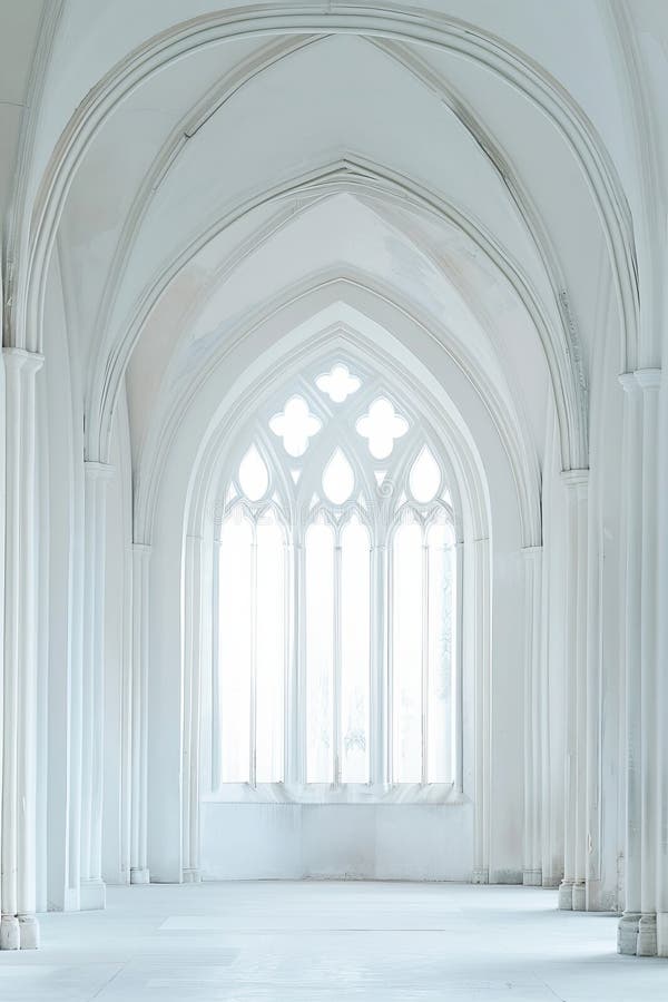 Minimal Gothic White Arch Architecture Isolated Stock Image - Image of ...