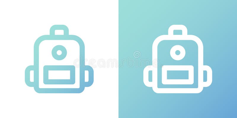 Minimal Gradient Backpack Icon. Back To School. Vector Illustration, Flat Design Stock Vector ...