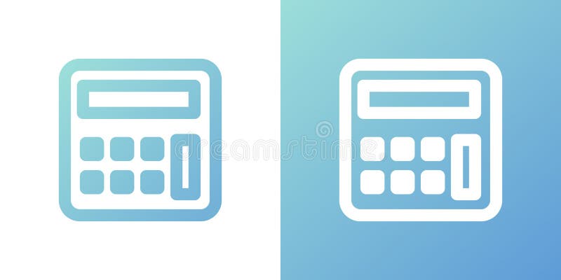 Minimal Gradient Calculator Icon. Back To School. Vector Illustration ...