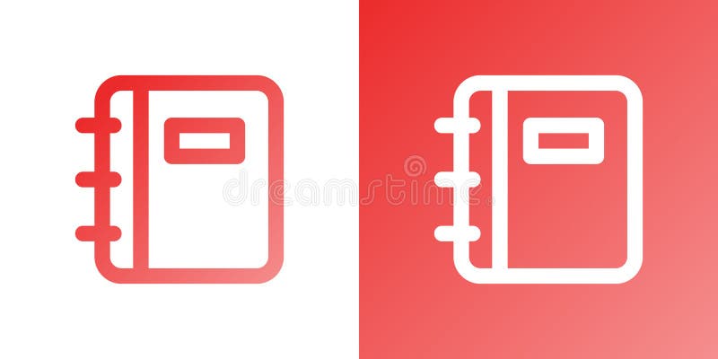 Minimal Gradient Notebook Icon. Back To School. Vector Illustration ...