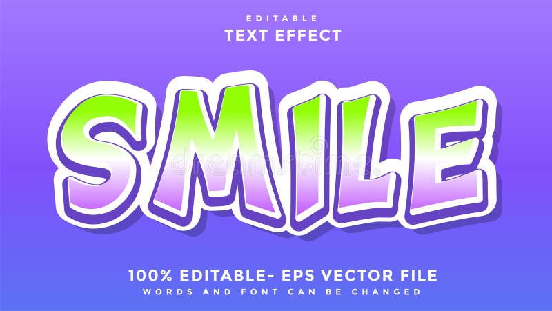 Minimal Gradient Word Smile Editable Text Effect Design, Effect Saved ...