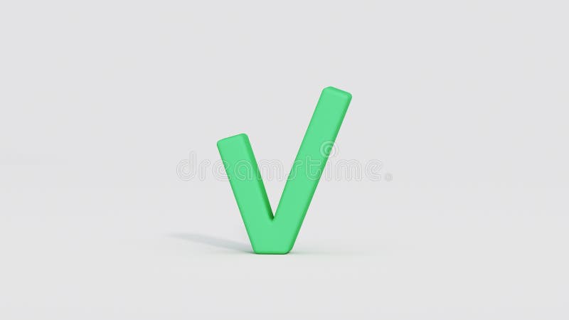 Minimal Green Check Mark 3D Render Illustration Stock Illustration ...