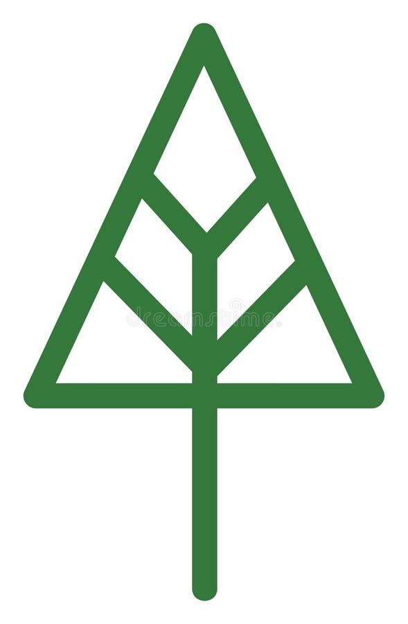 Minimal Green Triangle Tree, Icon Stock Vector - Illustration of ...