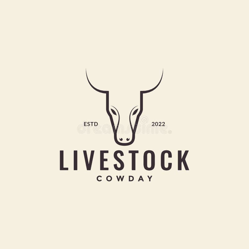 Minimal Head Cow Hipster Logo Design Vector Graphic Symbol Icon ...
