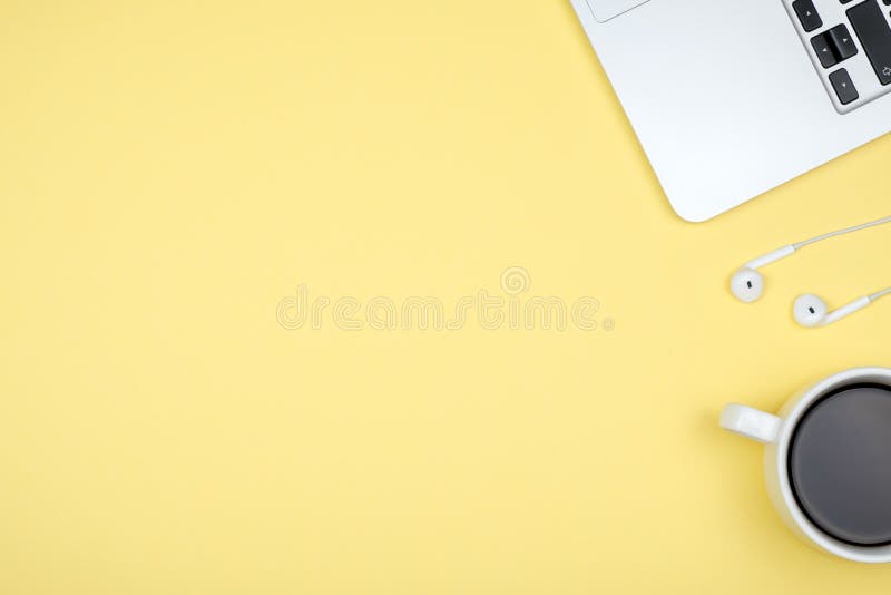 Minimal Home Office Desk. Top View Shot Stock Photo - Image of ...
