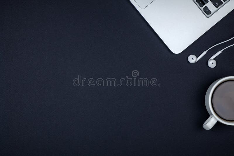 Minimal Home Office Desk. Top View Shot Stock Image - Image of leisure ...