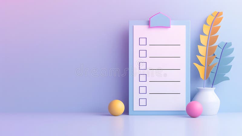 Minimal Illustration of a Checklist Mockup with Simple Checkboxes and ...