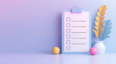 Minimal Illustration of a Checklist Mockup with Simple Checkboxes and ...