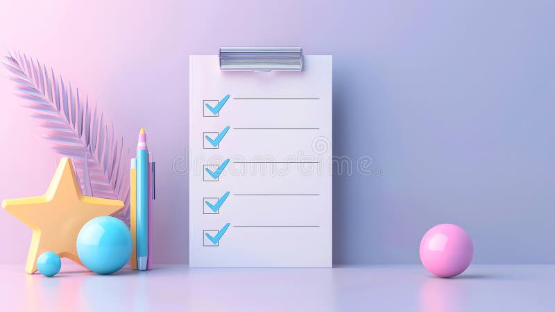 Minimal Illustration of a Checklist Mockup with Simple Checkboxes and ...