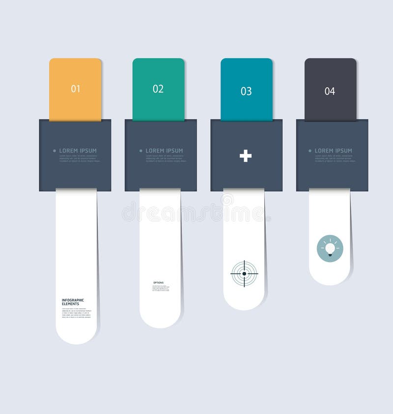 Minimal Infographic Elements Step by Step Template Design Stock Vector ...