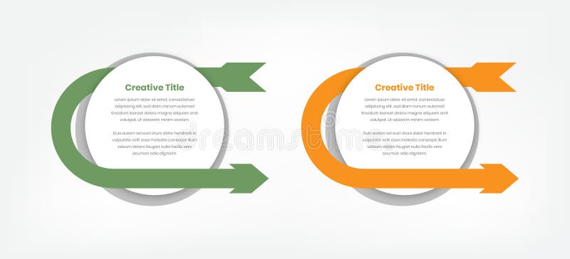 Minimal Infographic Template with Intertwine Arrow Shape Stock Vector ...
