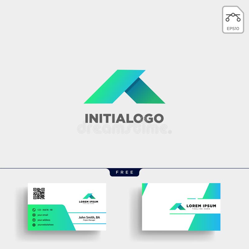 Minimal a Initial Logo Template and Business Card Stock Illustration ...