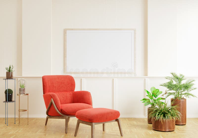 Minimal Interior Style Poster Mock Up the Living Room Wall. .copy Space ...