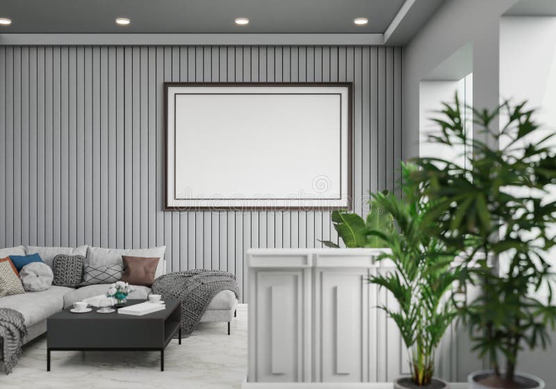 Minimal Interior Style Poster Mock Up the Living Room Wall. .copy Space ...