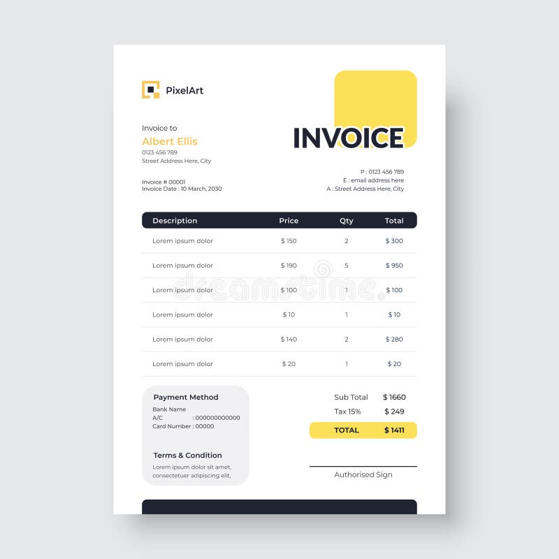Abstract Modern Business Invoice Template Stock Vector - Illustration ...