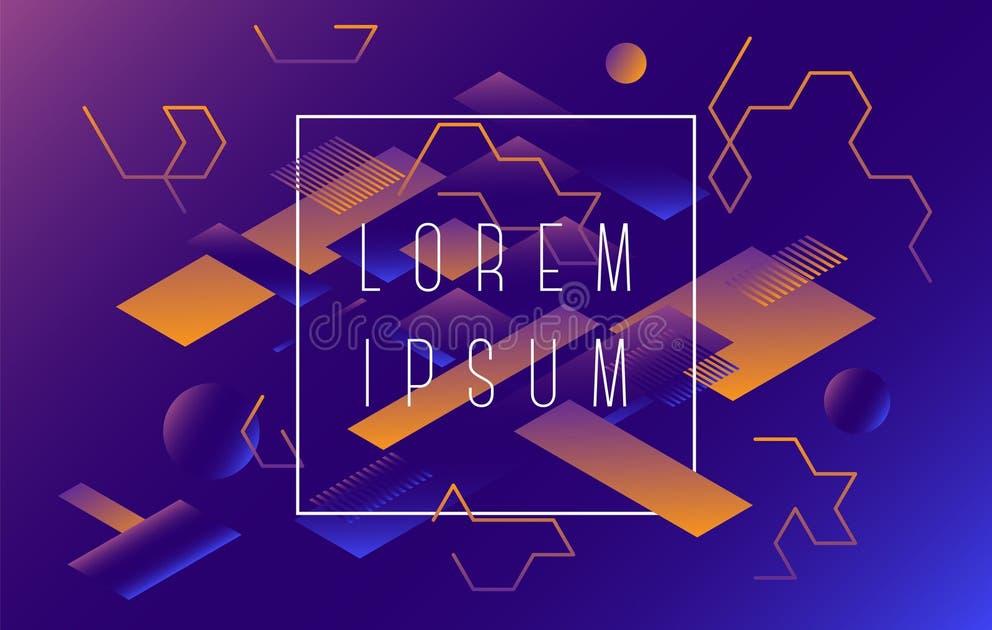 Minimal Isometric Geometric Vector Background. Ultraviolet Dynamic ...