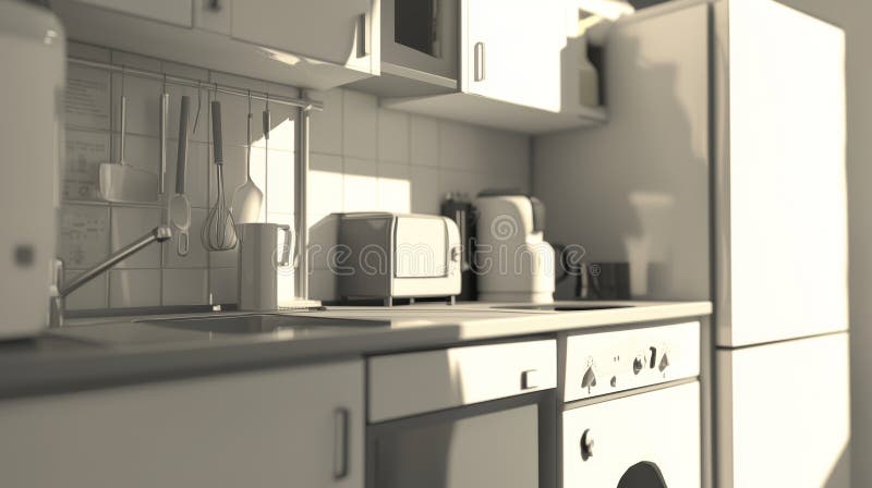 Minimal Kitchen Concept with Modern Appliances and Clean Design in ...