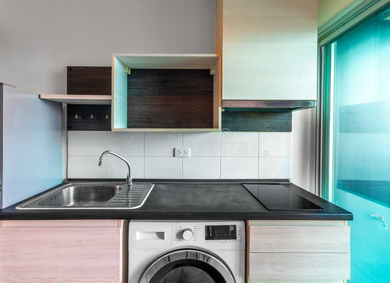 Minimal Kitchen Corner in Residence. Stock Photo - Image of dining ...