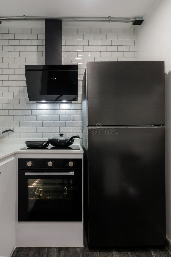 Minimal Kitchen Corner in Residence. Small Kitchen Counter Ideas Stock ...