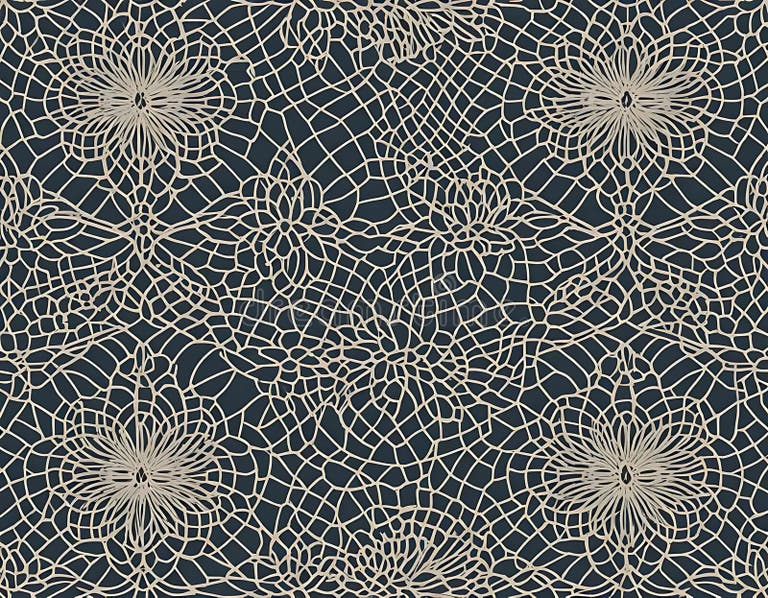 Minimal Lace Pattern with Soft Linear Outlines Stock Illustration ...