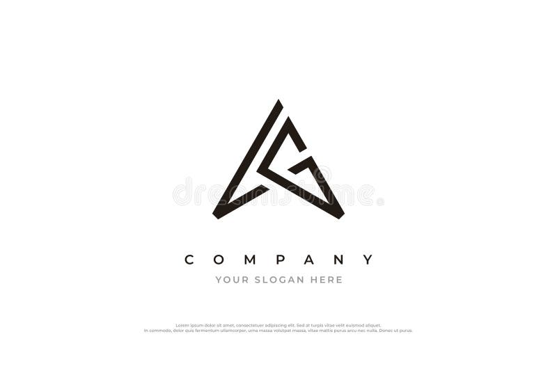 Minimal Letter AG or GA Monogram Logo Design Vector Stock Vector ...
