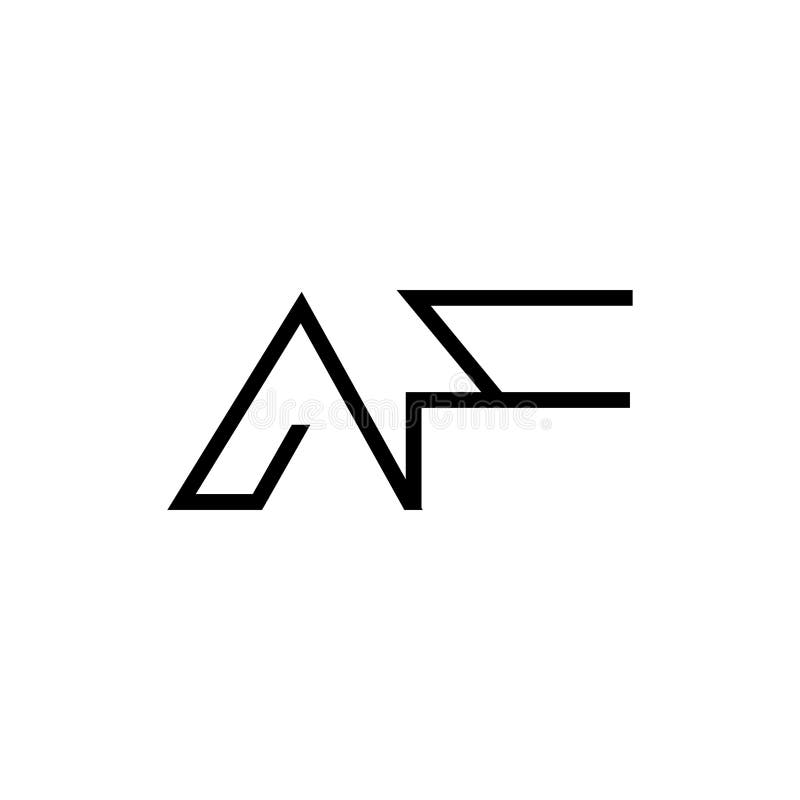 Minimal Letters AF Logo Design Stock Vector - Illustration of tech ...