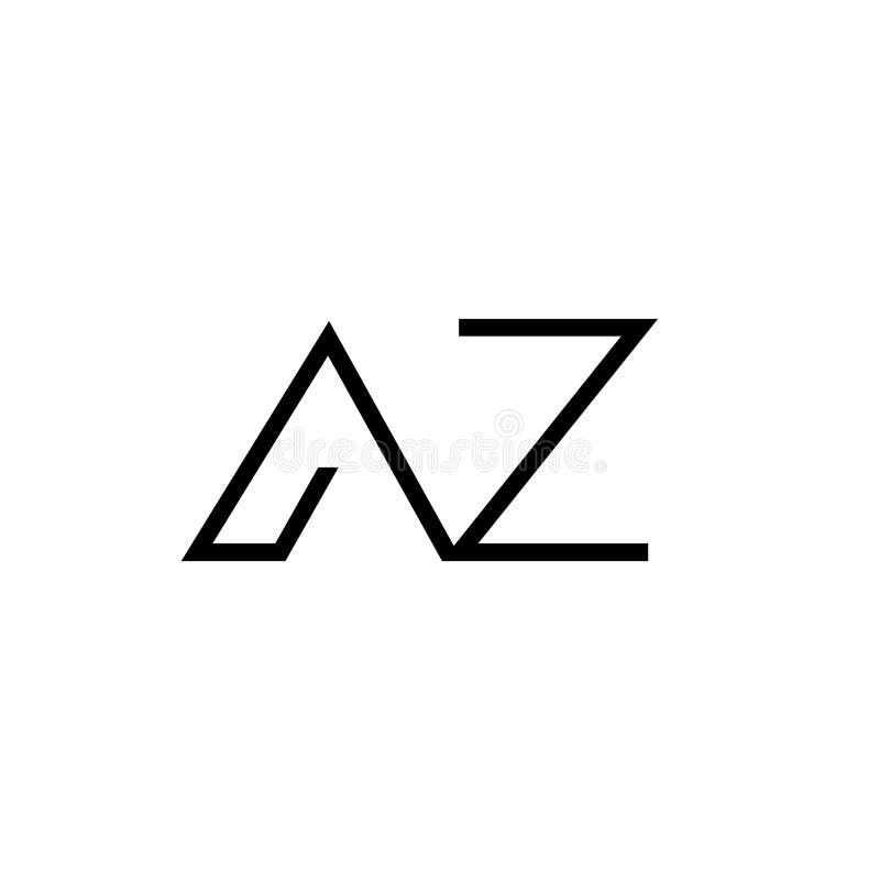 Minimal Letters AZ Logo Design Stock Vector - Illustration of sign ...