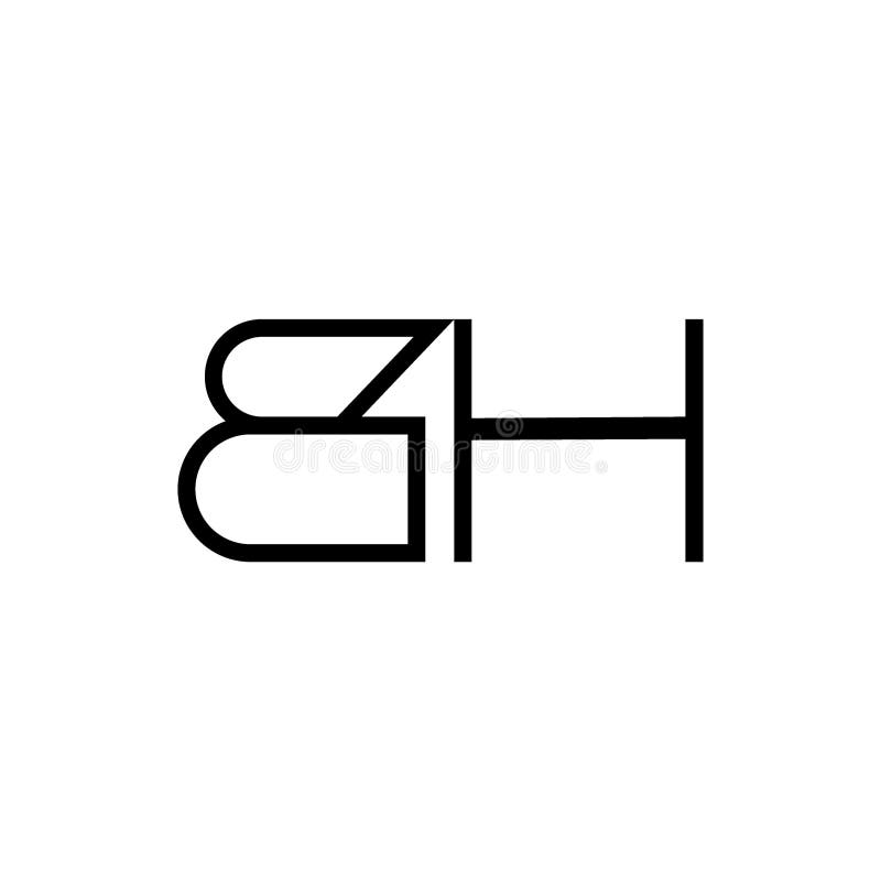 Minimal Letters BH Logo Design Stock Vector - Illustration of logotype ...
