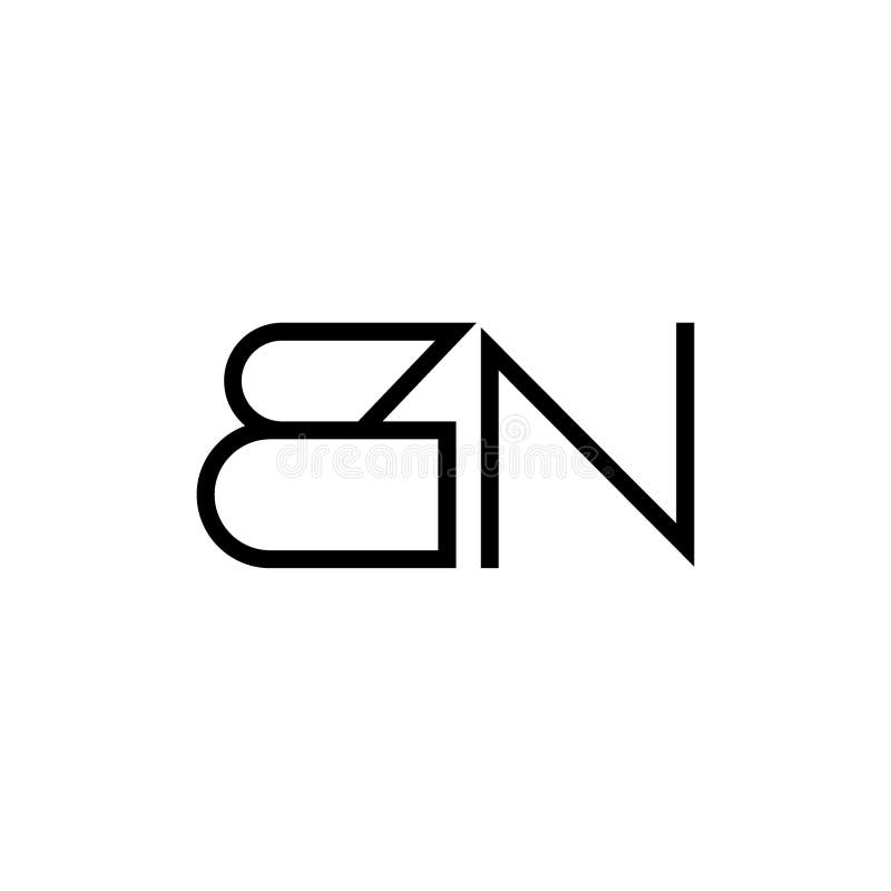 Minimal Letters BN Logo Design Stock Vector - Illustration of symbol ...