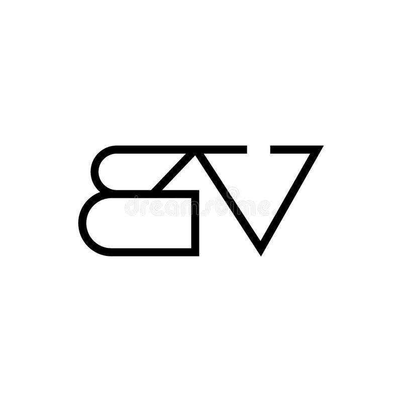 Minimal Letters BV Logo Design Stock Vector - Illustration of symbol ...