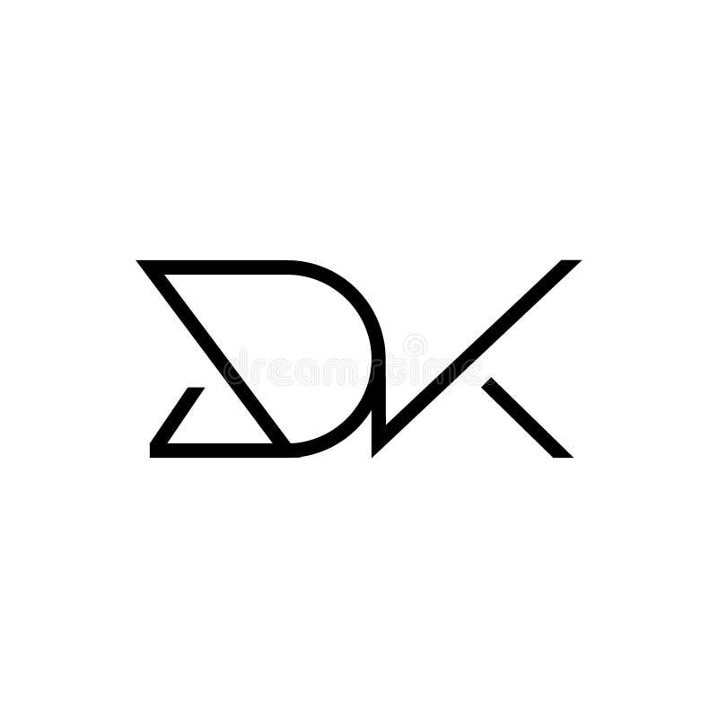 Minimal Letters DK Logo Design Stock Vector - Illustration of minimal ...
