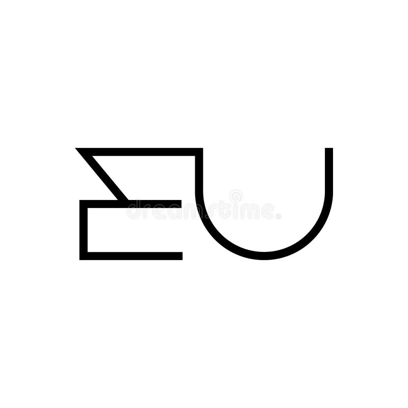 Minimal Letters EU Logo Design Stock Vector - Illustration of ...