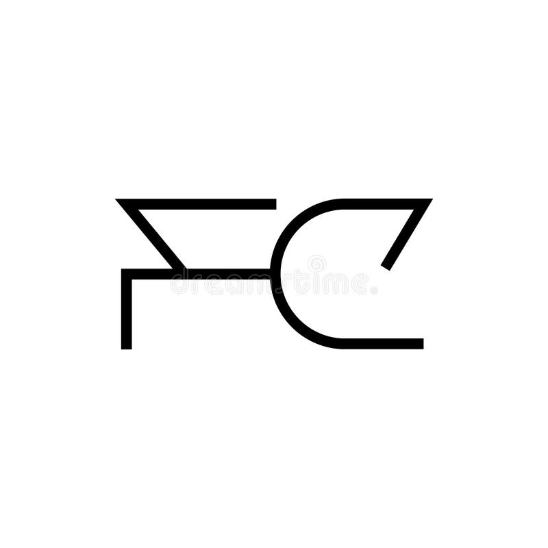 Minimal Letters FC Logo Design Stock Vector - Illustration of alphabet ...