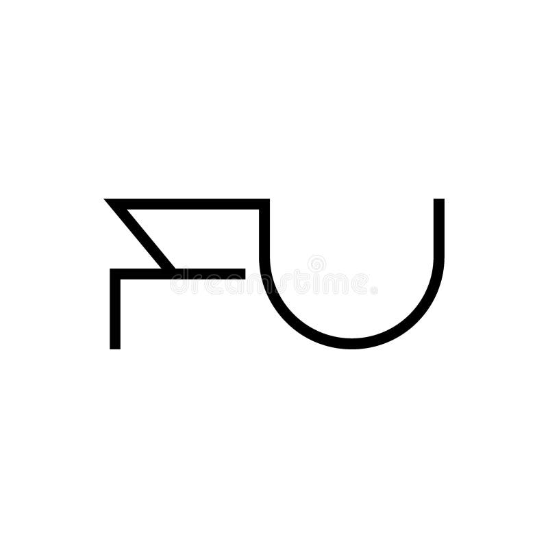 Minimal Letters FU Logo Design Stock Vector - Illustration of logotype ...