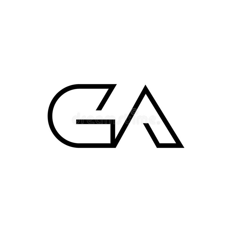 Minimal Letters GA Logo Design Stock Vector - Illustration of creative ...
